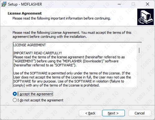 Installation and activation MDflasher